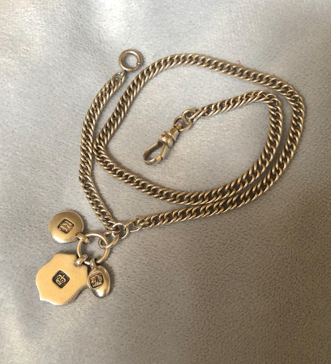 Rare Sterling Ralph Lauren Pocket Watch Fob Chain RLL Necklace 15.5” W ...