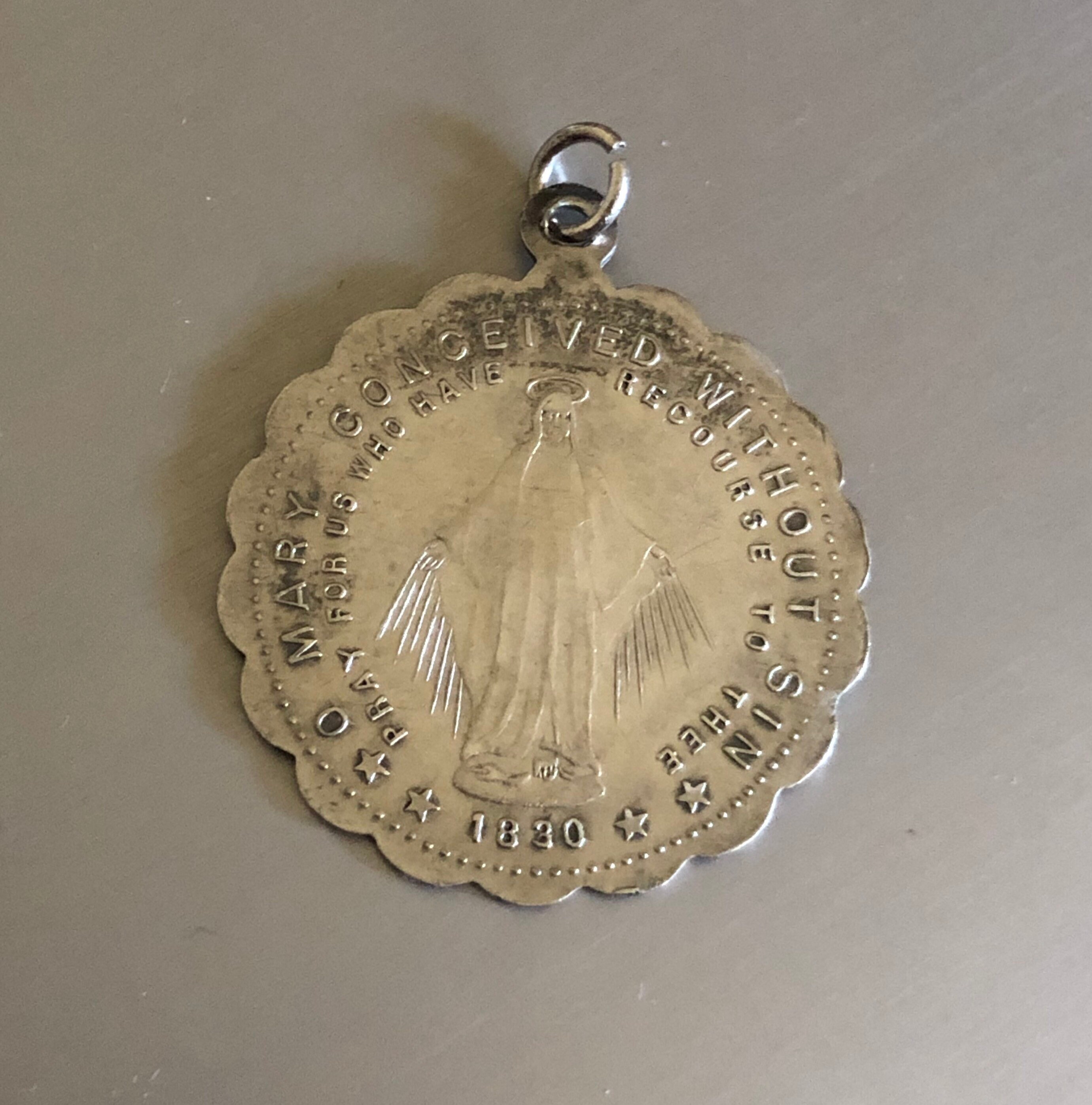 Antique 1830 Sodality of the Blessed Virgin Mary Sterling Medal Pendent ...