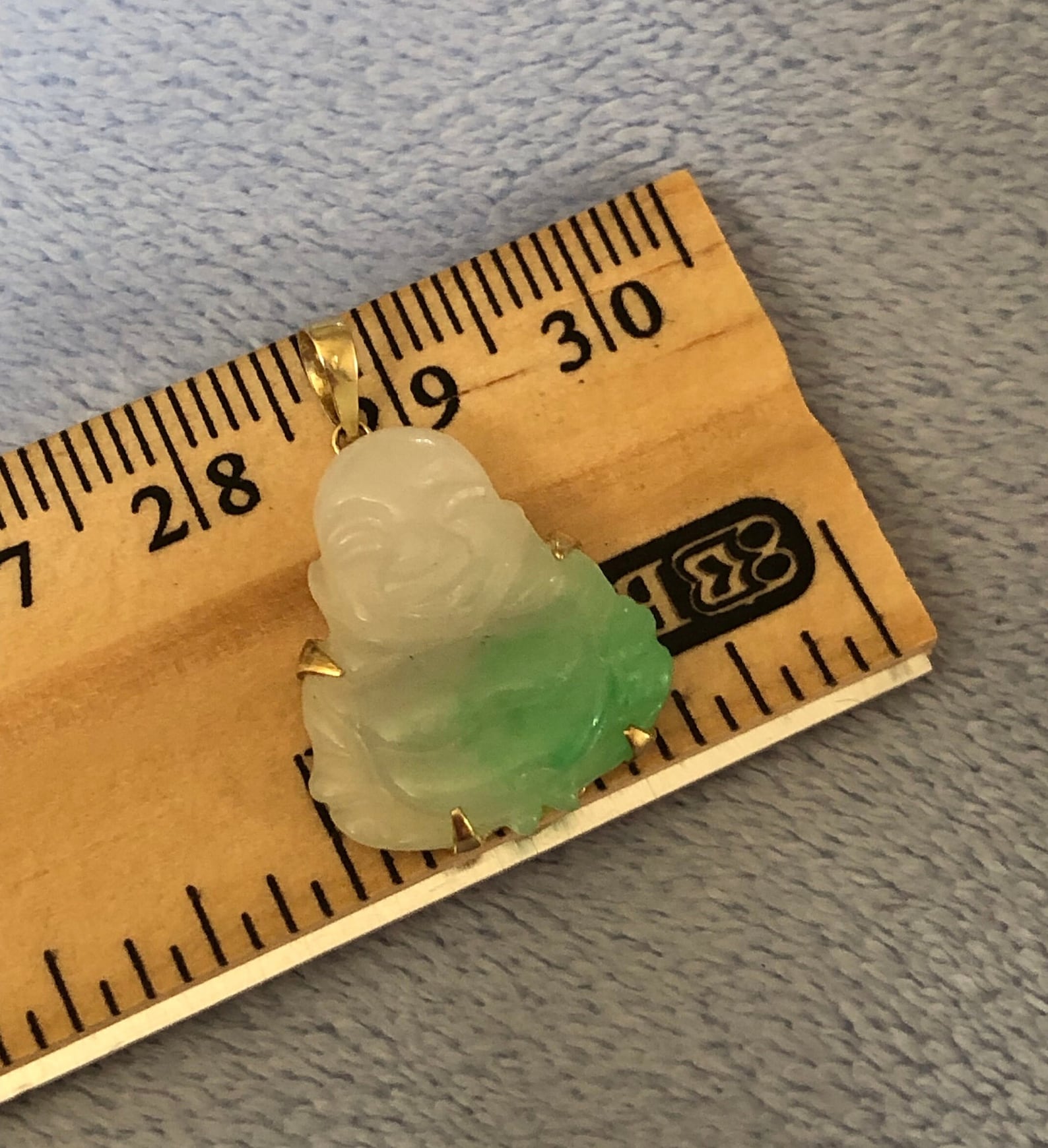 14K Gold Jade Small Buddha Pendant Apple Green Jade - Etsy