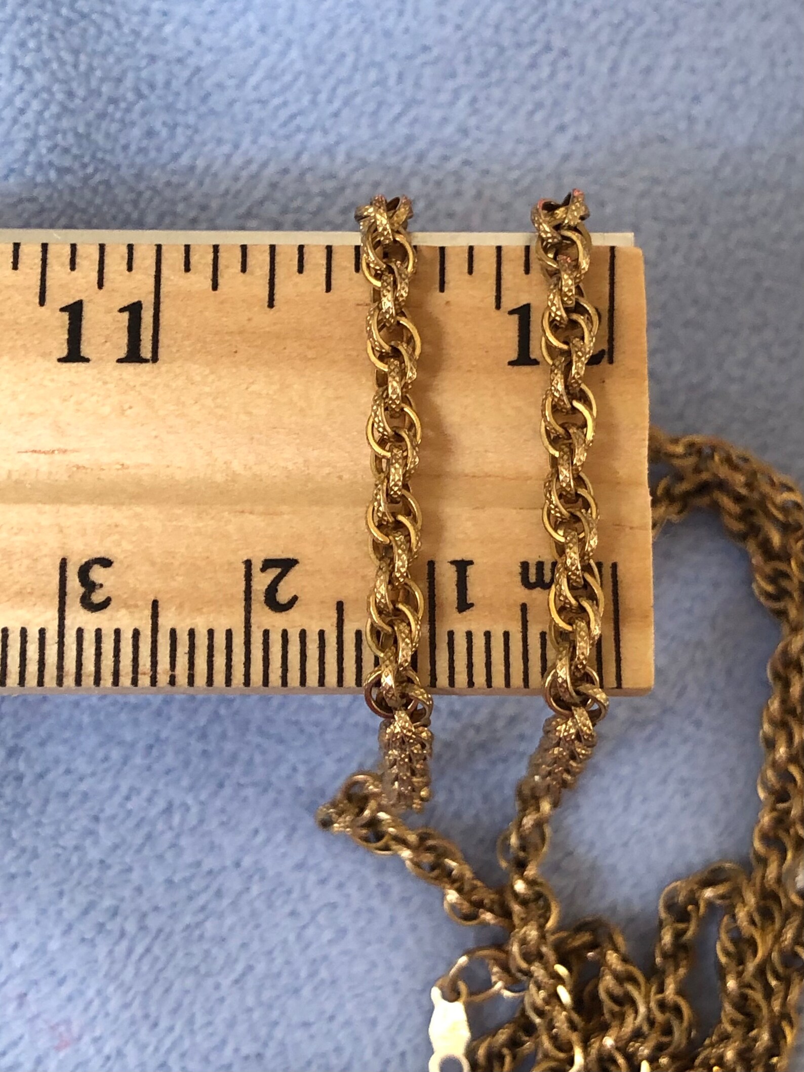 1950 Vintage 12K Gold Filled Triple Link Rope Chain Necklace 1/20 12K ...