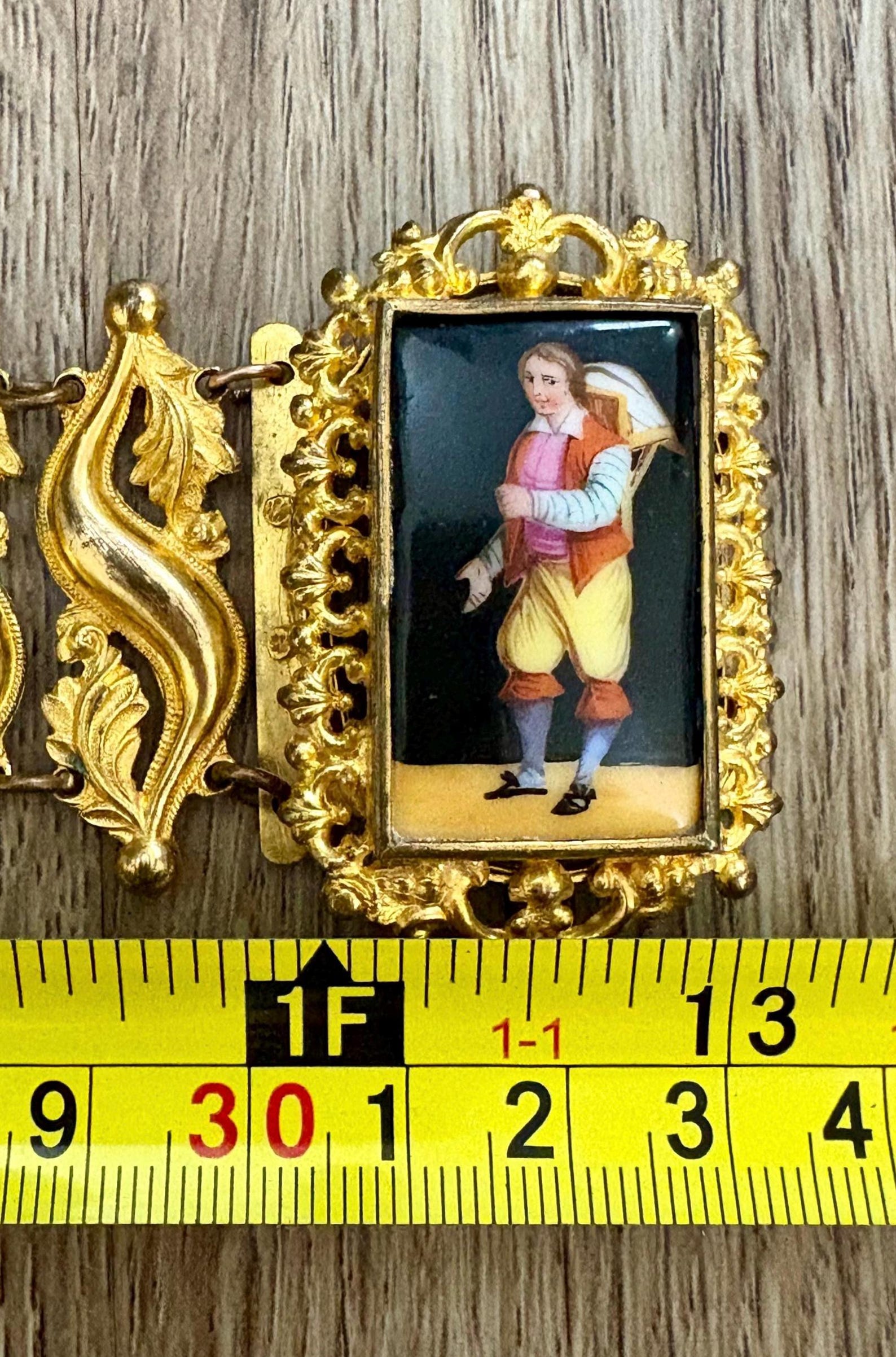 Antique 1830 Georgian Pinchbeck Hand-painted Portrait Collar Necklace ...