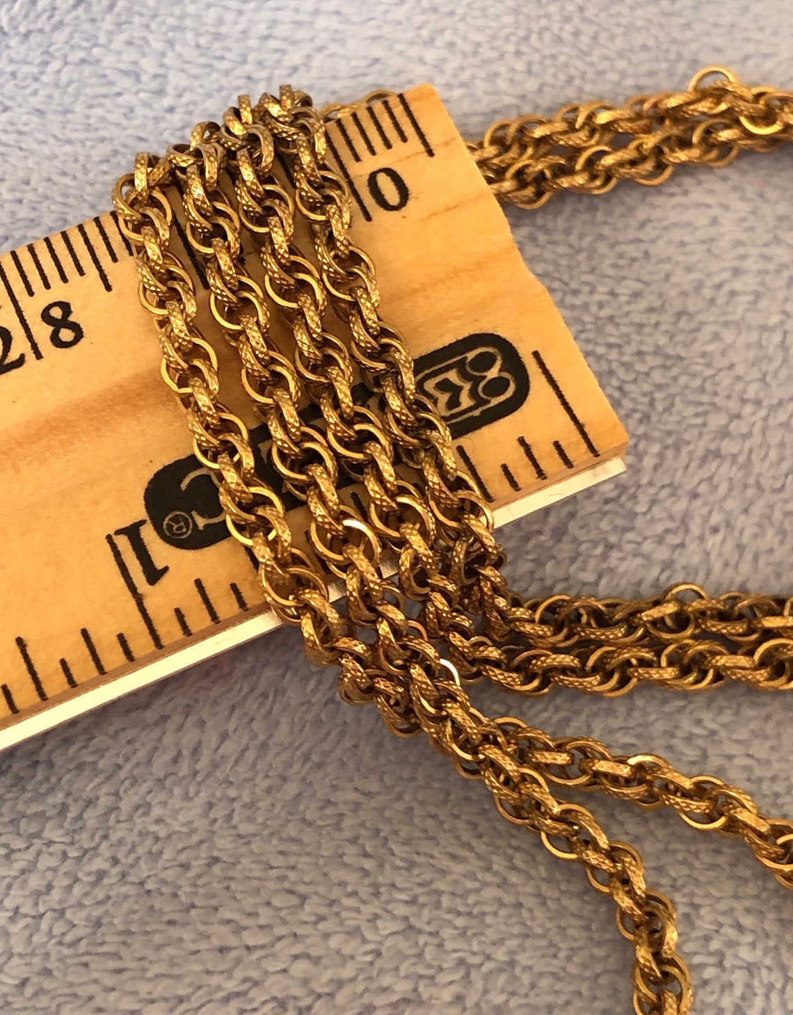 1950 Vintage 12K Gold Filled Triple Link Rope Chain Necklace 1/20 12K ...