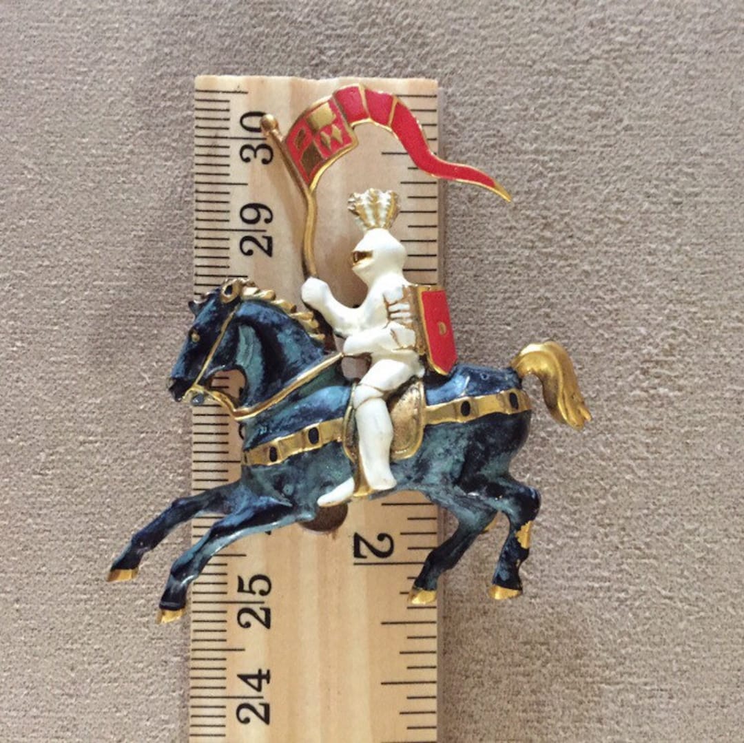 Vintage German Medieval Knight Armor Enamel Brooch Pin - Etsy