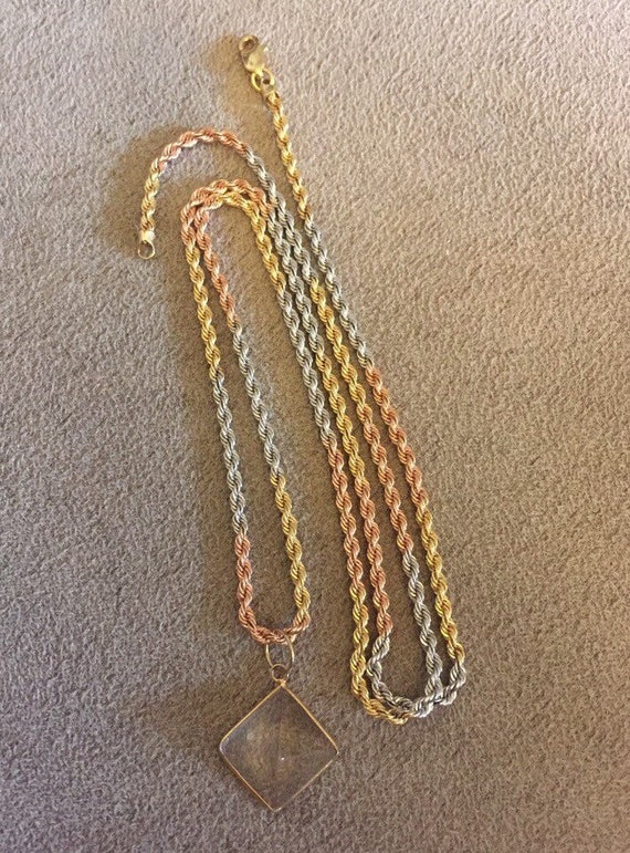 1980’s Vintage multicolor 18K Solid Gold 750 Rope Cha… - Gem