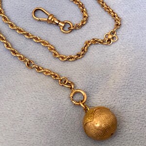 Victorian Pocket Watch Rope Chain Necklace W/chestnut Fob - Etsy