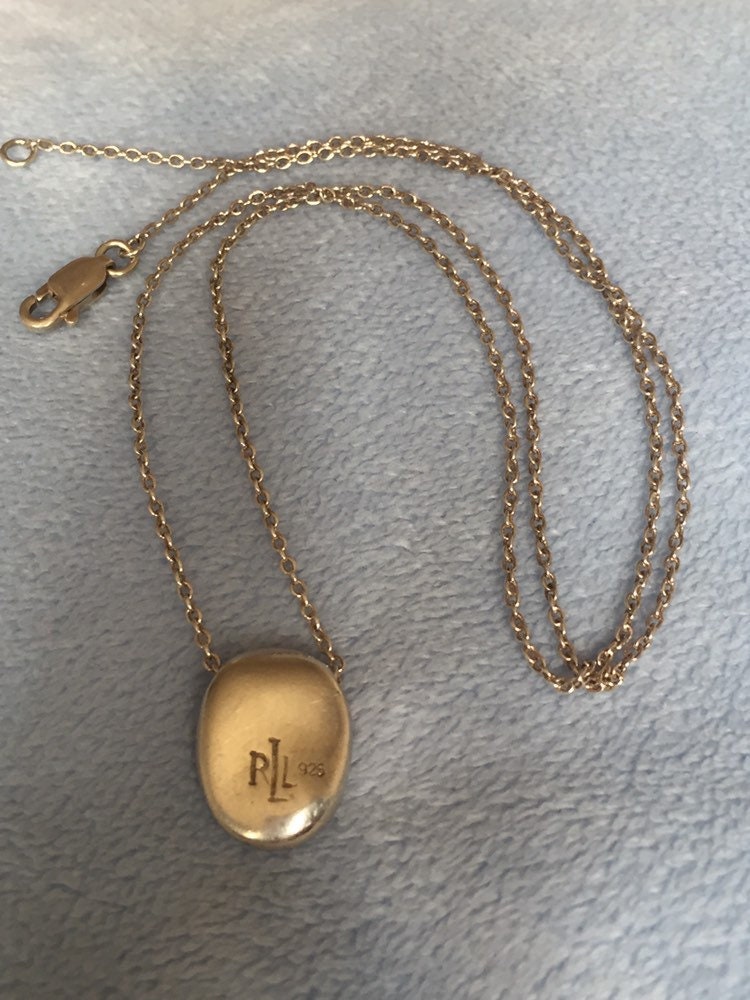 Original 1980's Sterling Silver Ralph Lauren RLL Bean Droplet Necklace ...