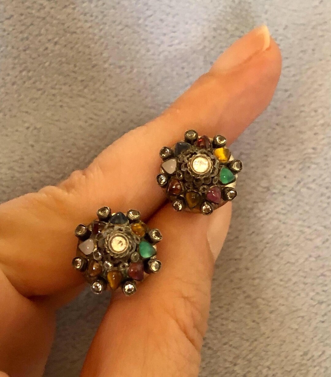 Victorian Multigemstones Gypsy Cone Earrings - Etsy
