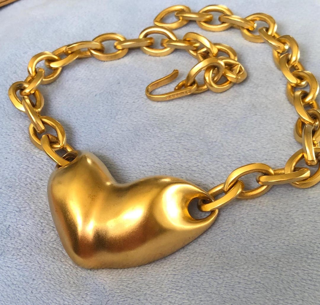 1980 Robert Lee Morris RLM Free Form Chunky Heart Chain Necklace 17” - Etsy