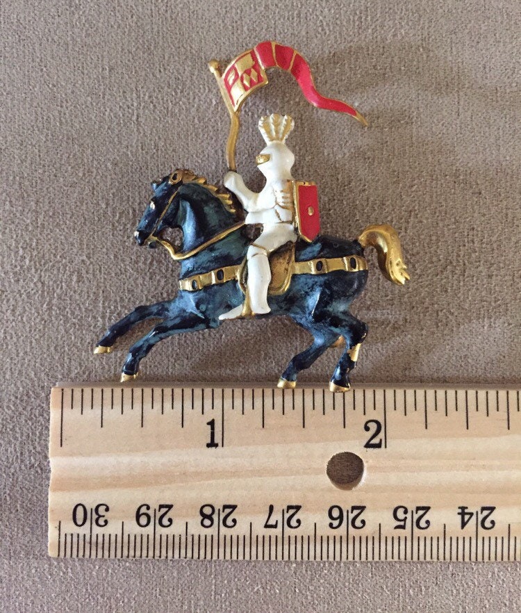 Vintage German Medieval Knight Armor Enamel Brooch Pin - Etsy
