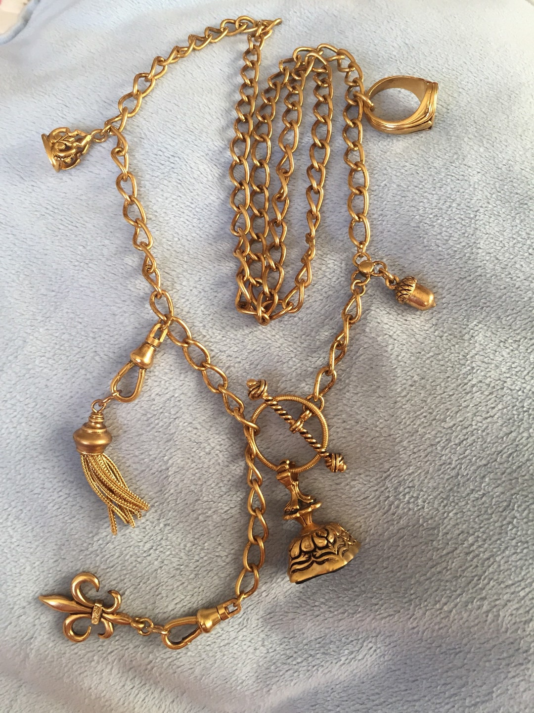 Rare Vintage Ralph Lauren Pocket Watch Fob Chain RLL Necklace - Etsy