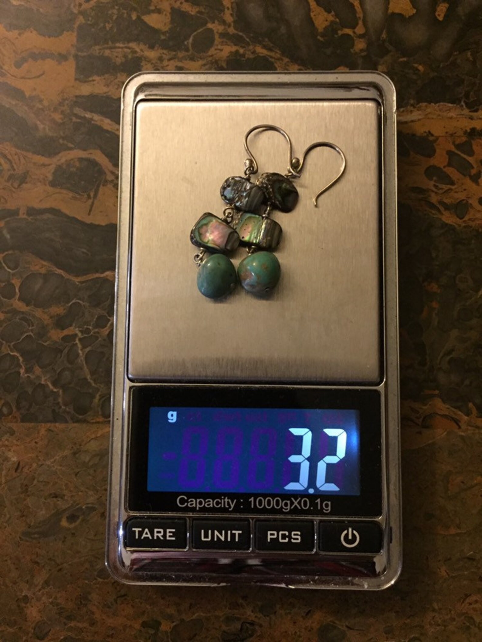 Vintage 1970s Abalone Shell Turquoise Dangle Sterling Silver - Etsy