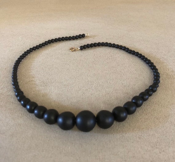 Antique Victorian French Graduated Jet Orb Necklace - Gem