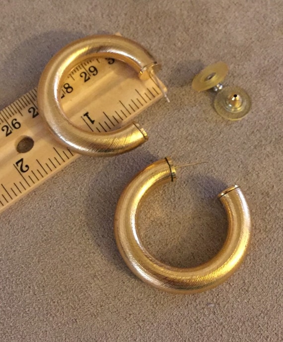 1990’s Bijoux vintage Givenchy Hoop Earrings Brushed … - Gem