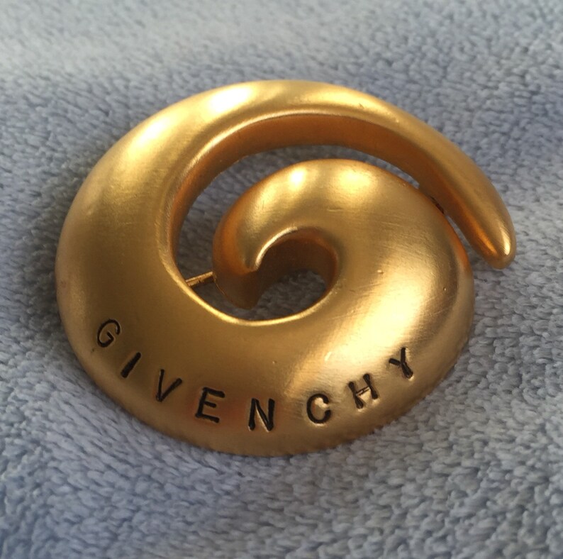 Large Givenchy Matte Gold Pin Brooch - Etsy