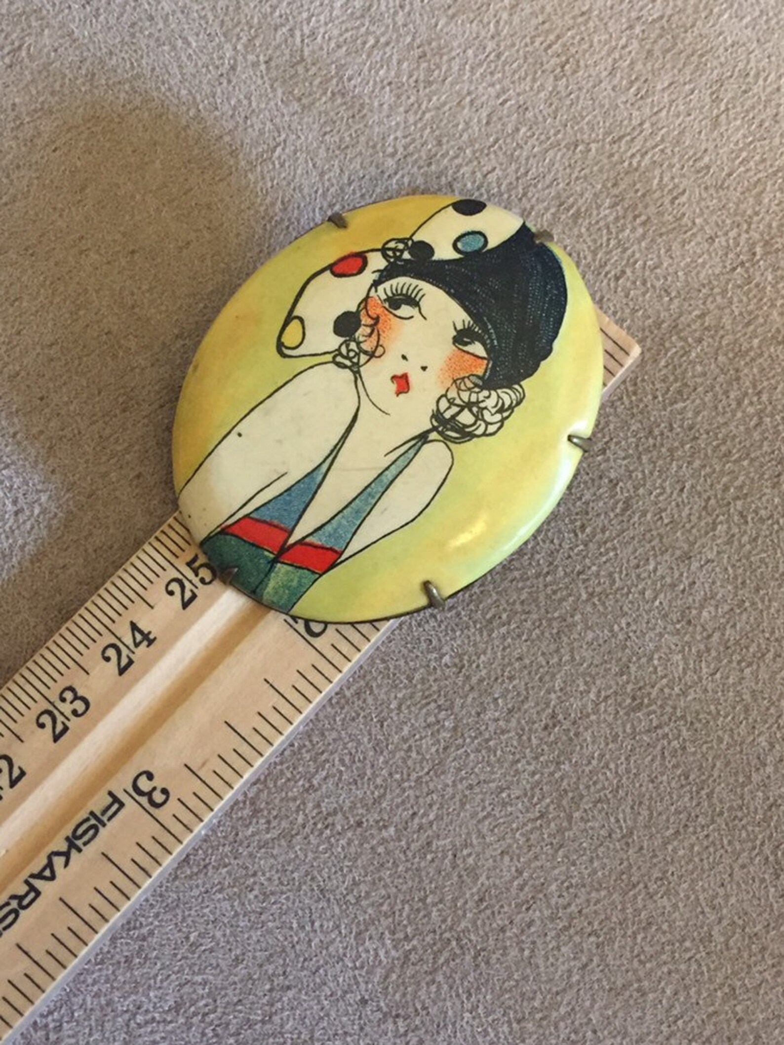 Art Deco 1920 Charming Flapper Celluloid Pin Brooch W/ribbon Bow - Etsy