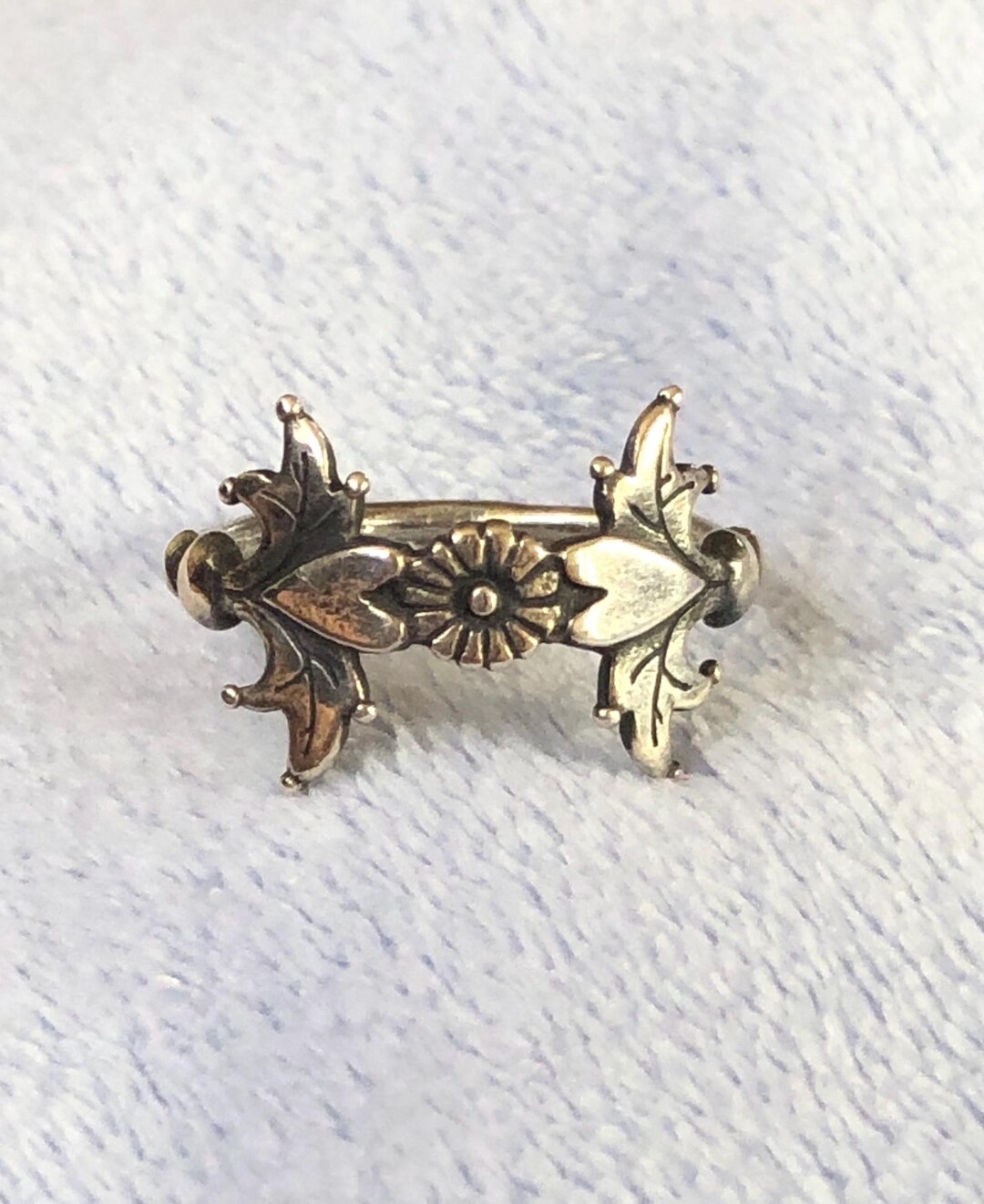 Antique Art Nouveau Sterling Ivy Heart Ring Size 7.75 - Etsy