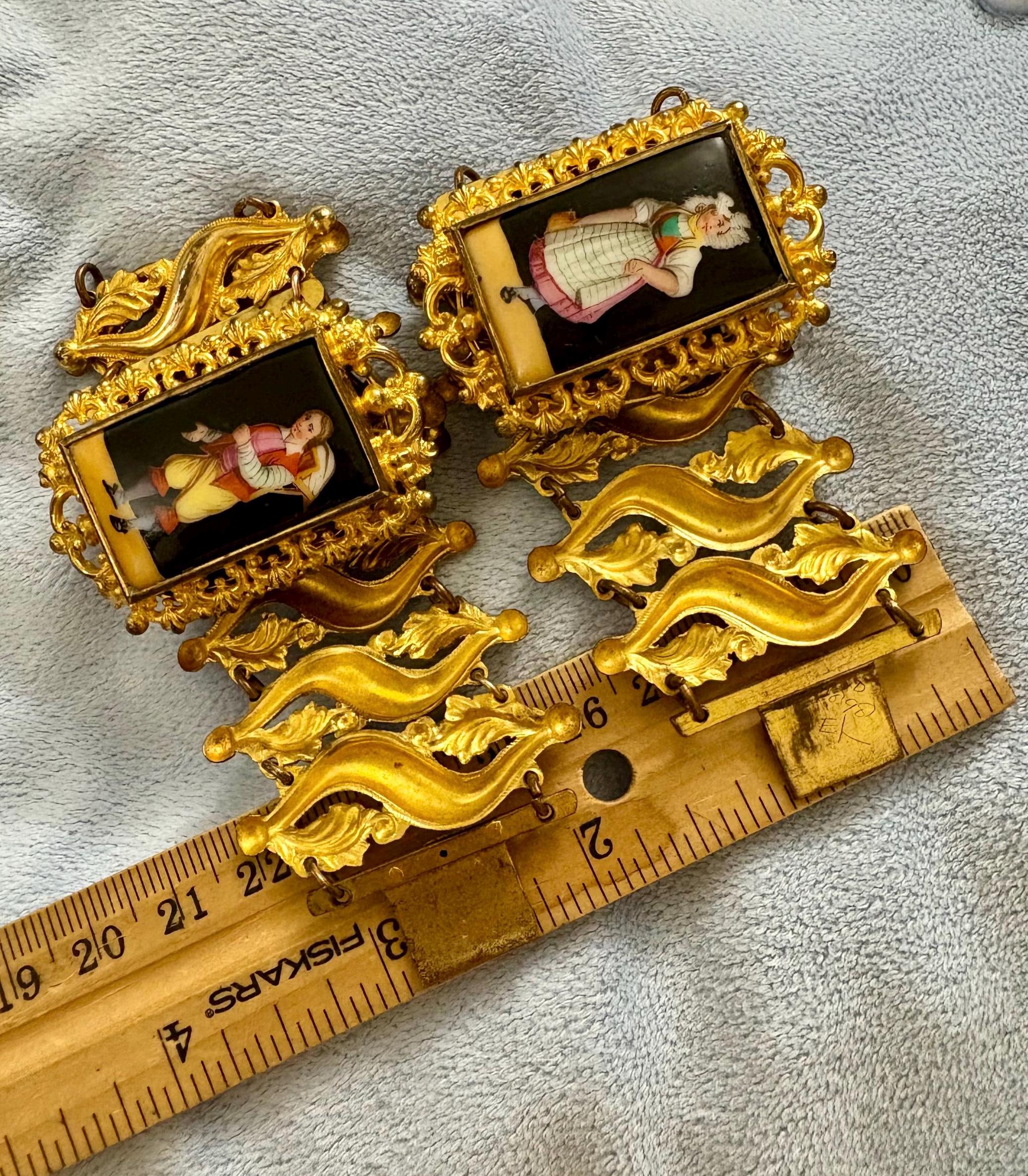 Antique 1830 Georgian Pinchbeck Hand-painted Portrait Collar Necklace ...