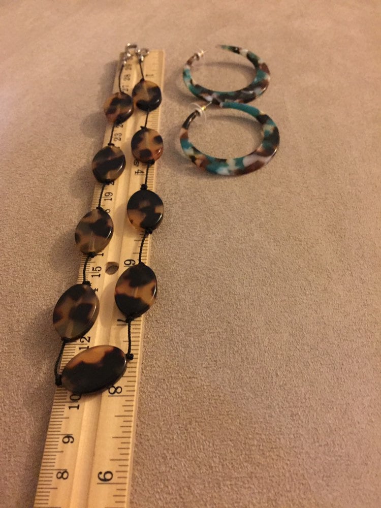 Vintage Lucite Shell Choker Necklace and Hoop Moon Earrings - Etsy