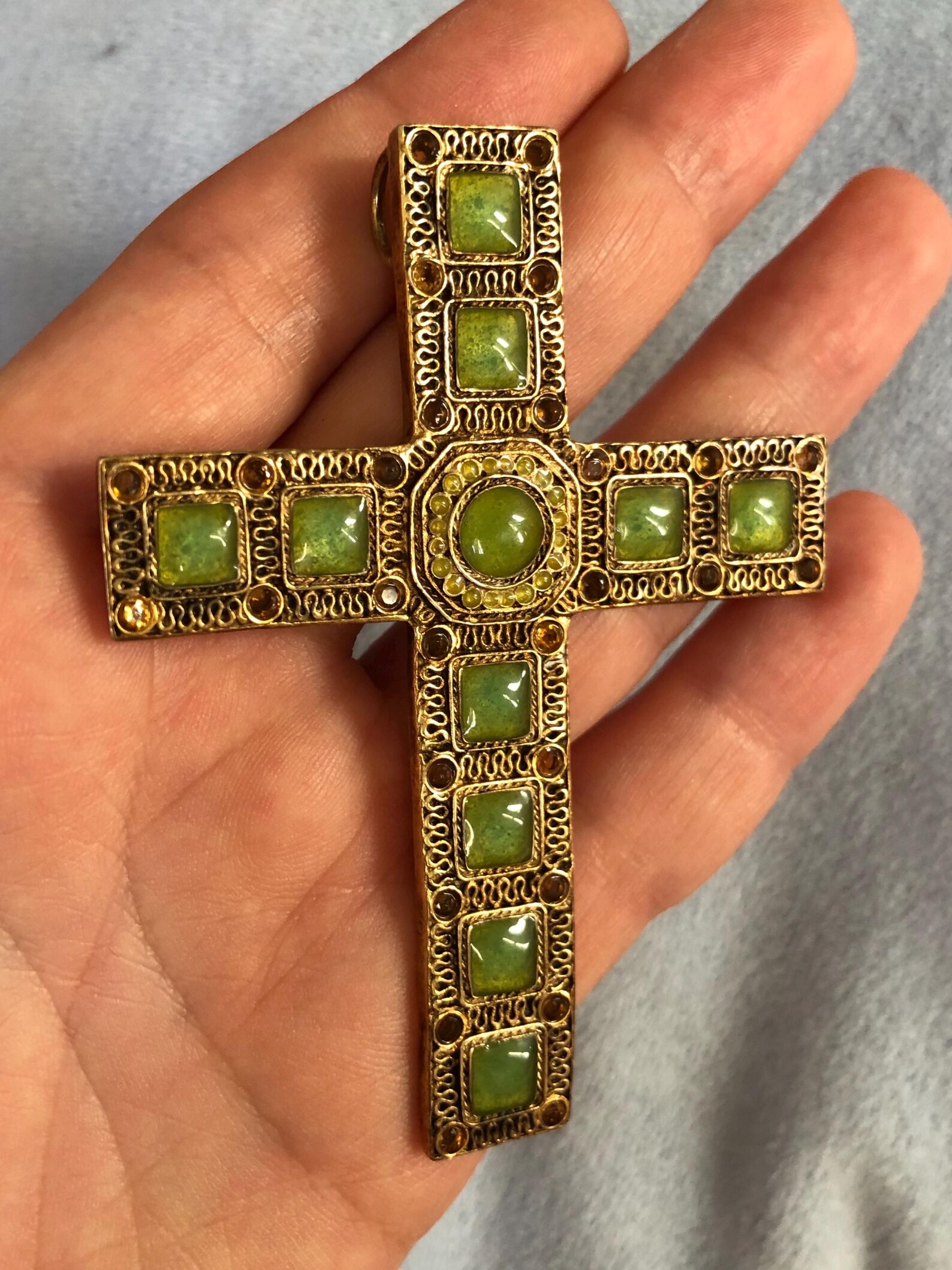 MMA Metropolitan Museum of Art Vintage Green Large Cross Pendant 3” - Etsy
