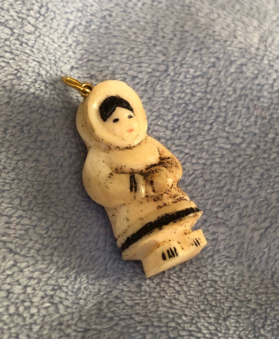 Alaska Inuit Eskimo Billiken Carved Lucky Charm Penda… - Gem