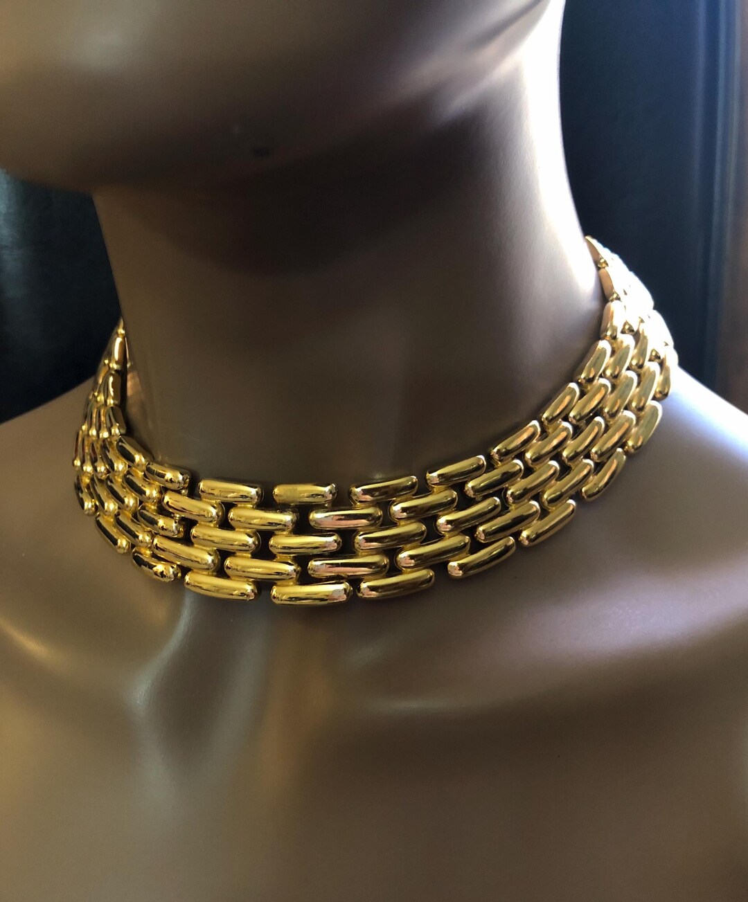 Vintage Givenchy Panthere Chain Link Collar Necklace - Etsy