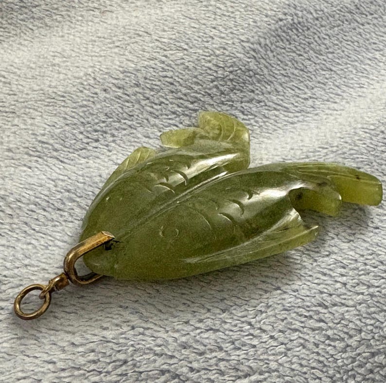 Art Deco Carved Green Jade Double Fish Pendant Doublesided - Etsy