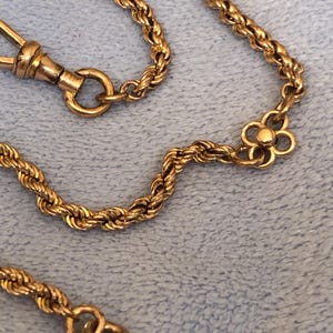 Victorian Pocket Watch Rope Chain Necklace W/chestnut Fob - Etsy
