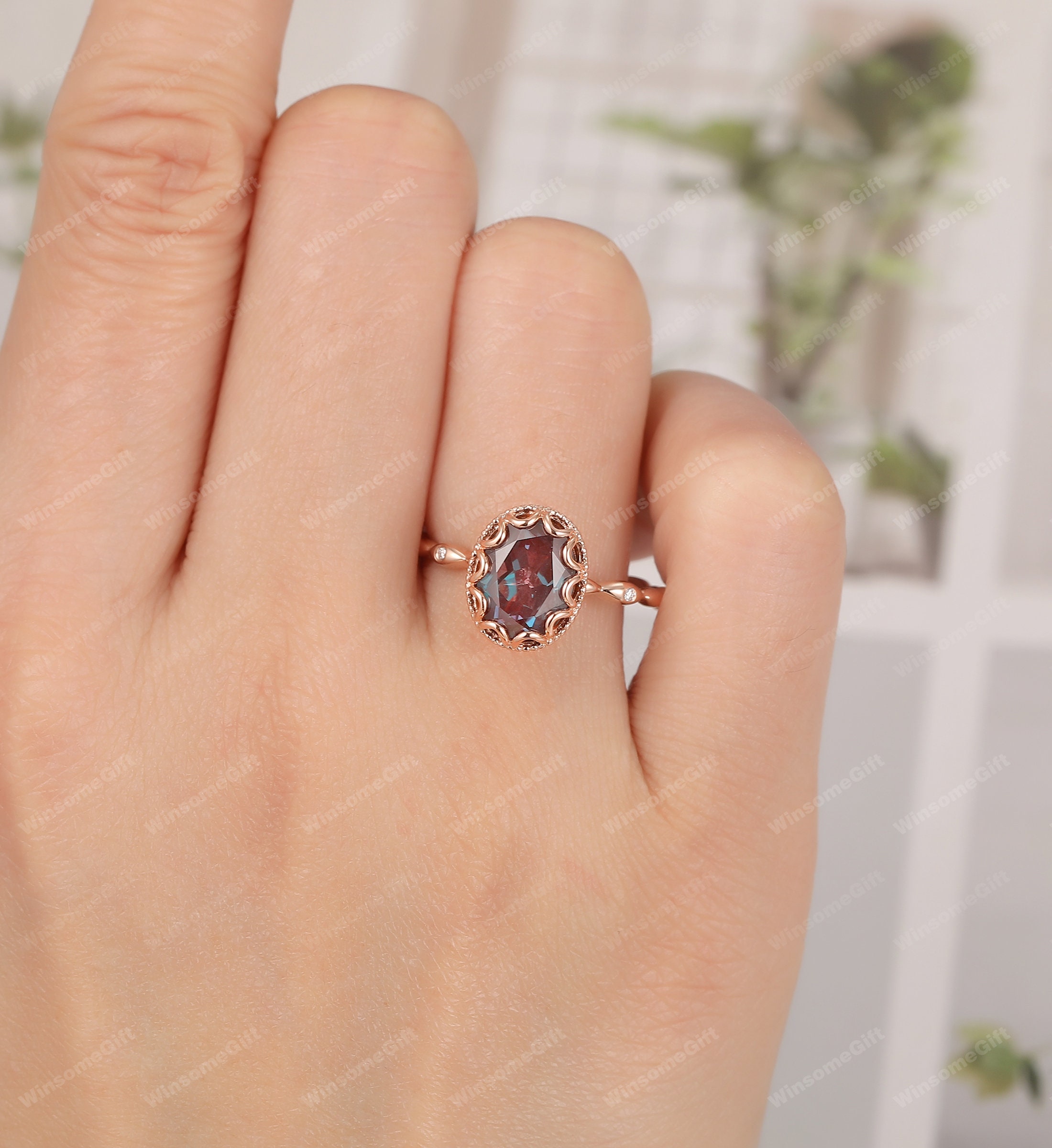 Alexandrite Ring Oval Cut 7x9mm Oval Cut Alexandrite - Etsy