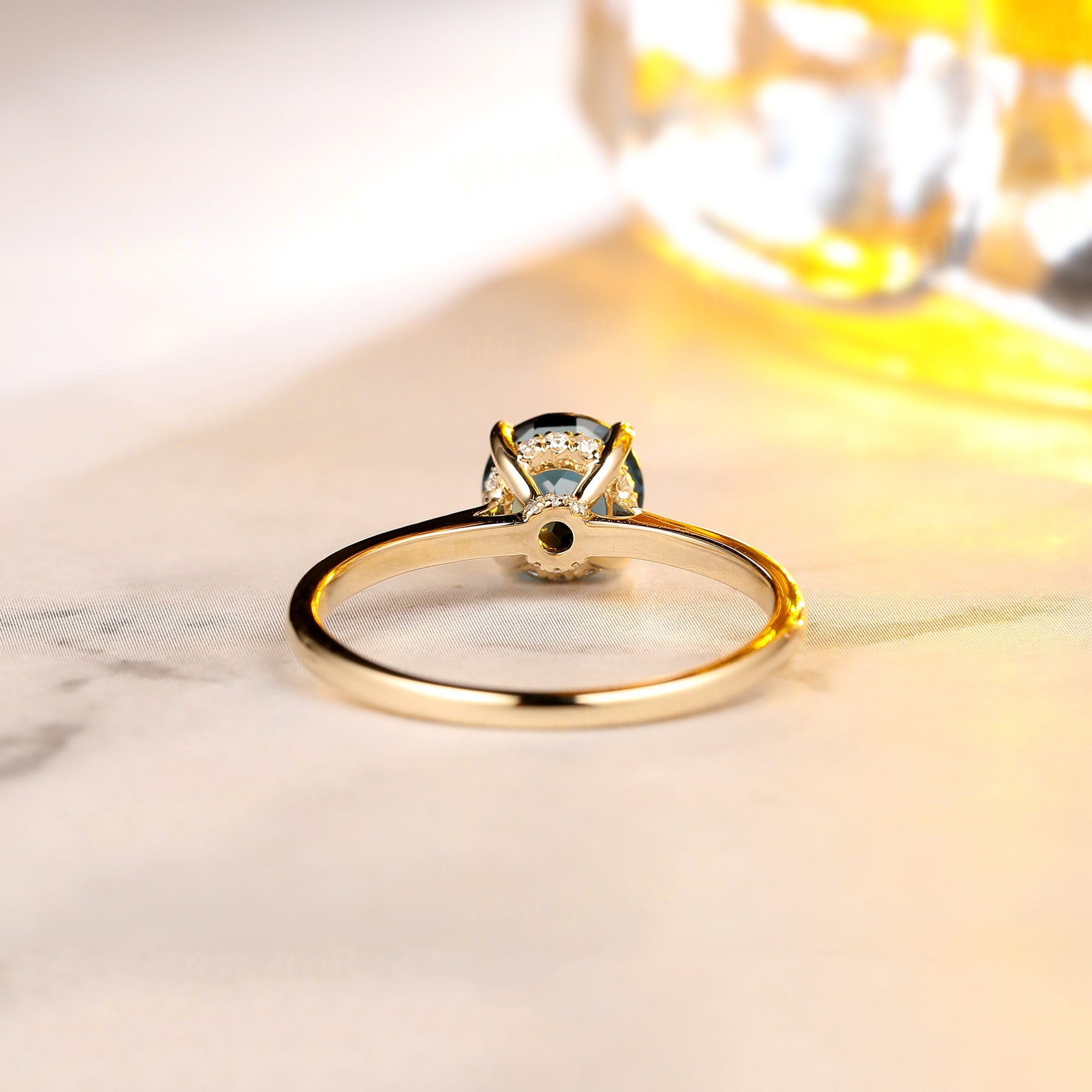 Solitaire Ring Delicate Birthstone Daily Ring 7mm Round Cut | Etsy