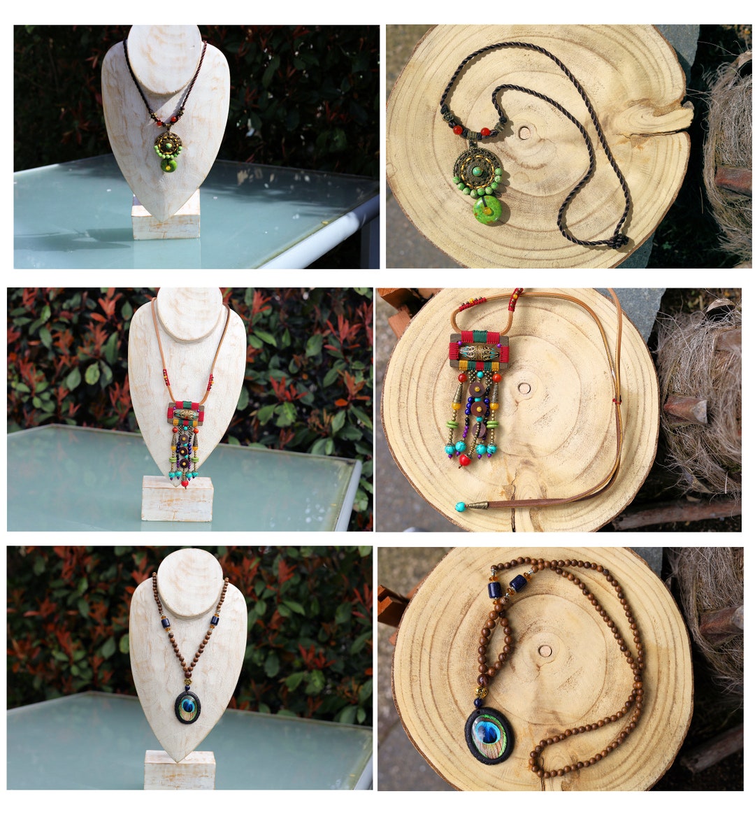 Various Special Unique 3D Design Handmade Bohemian Necklaces. Stone ...