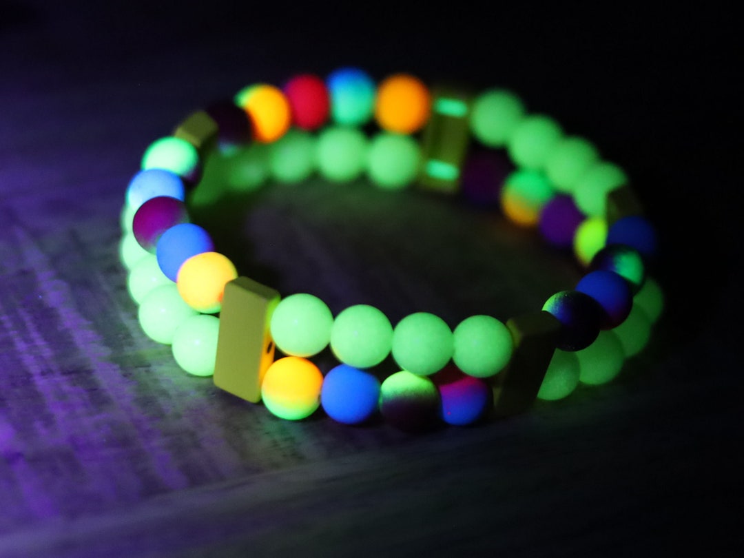 Introducing Our Stunning Multi Color Double-row Uv-reactive Bracelet ...