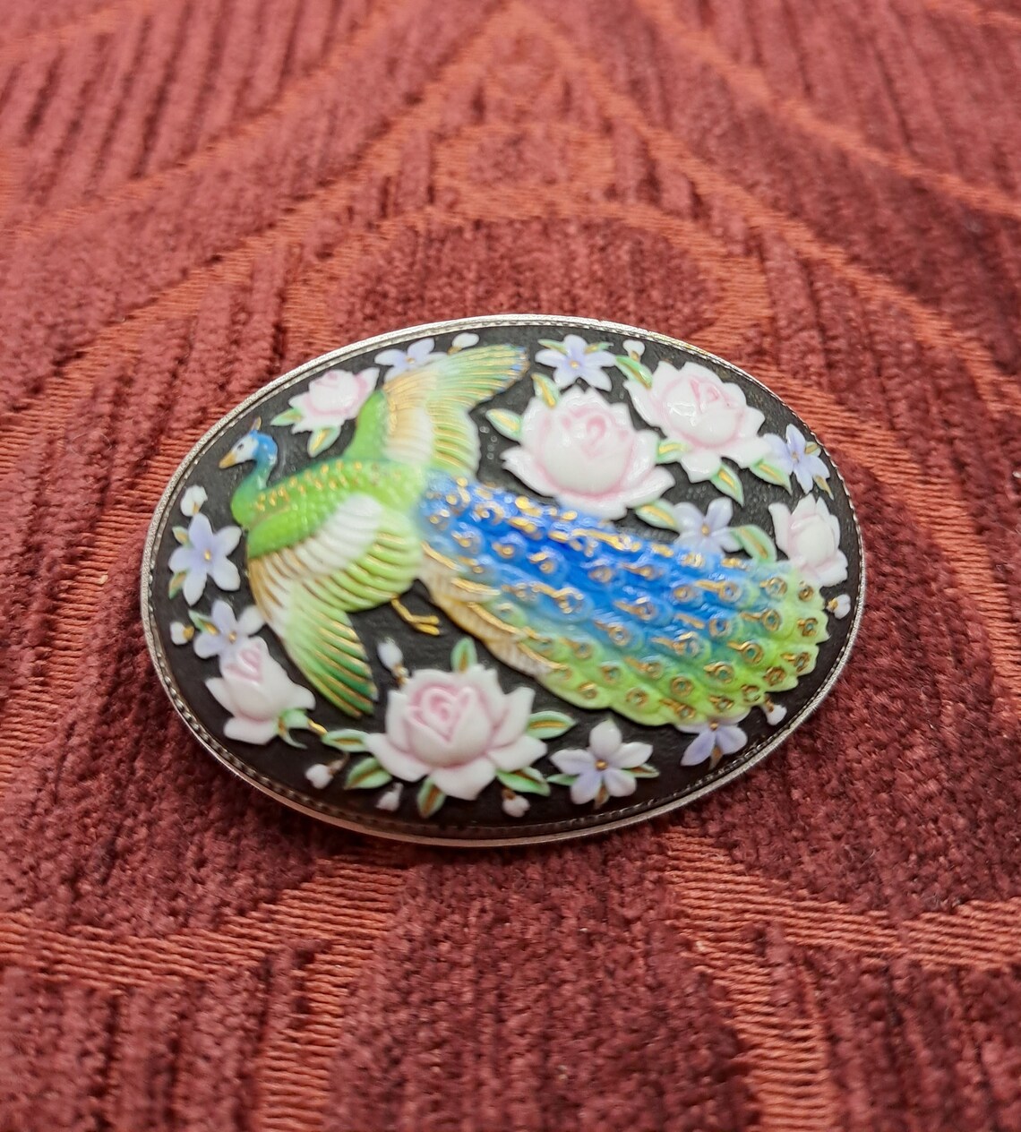 A Beautiful Toshikane Arita Oval Brooch - Etsy