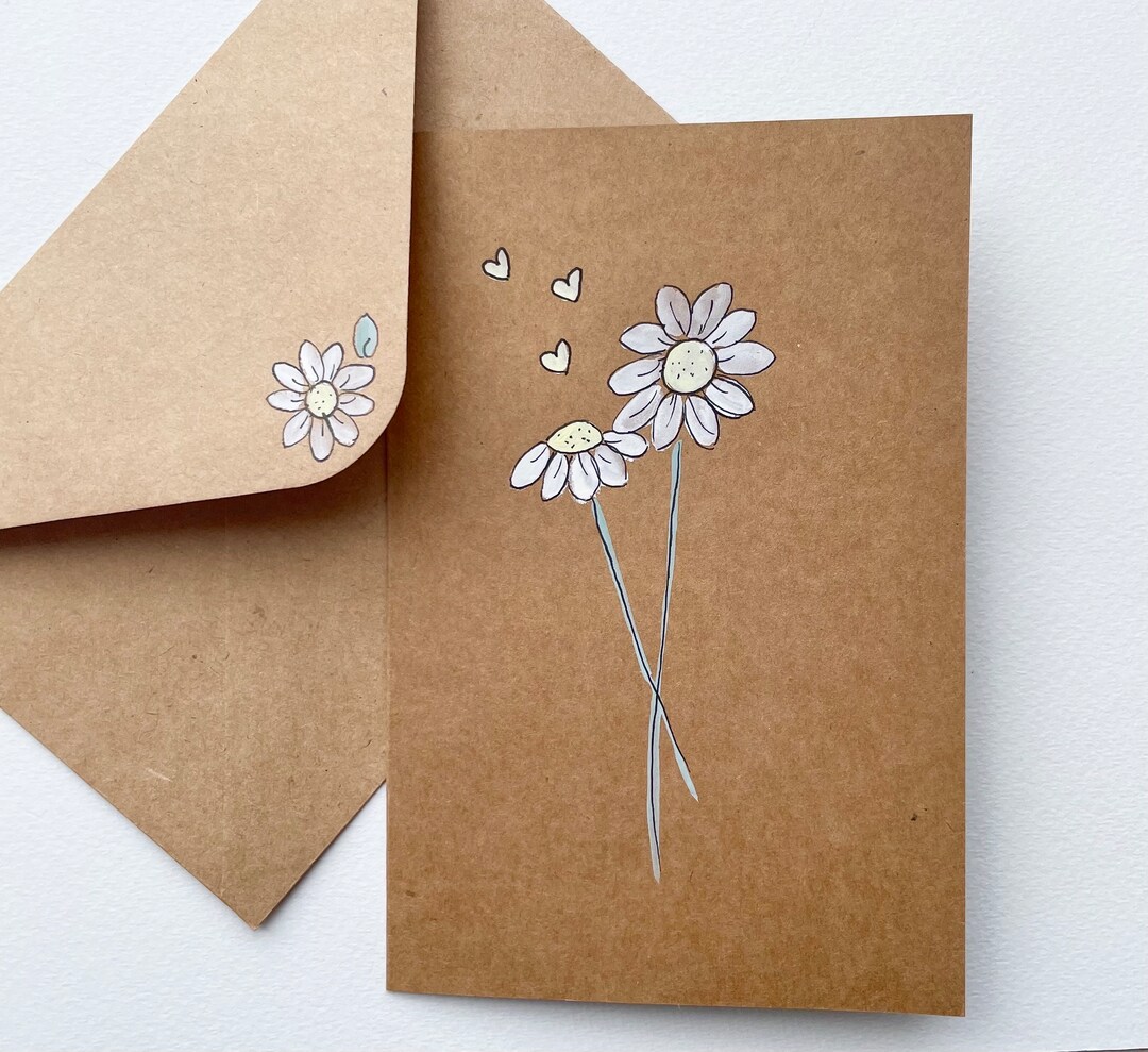 Daisy Card- Blank/personalised Daisy Card/watercolour/handmade/custom ...