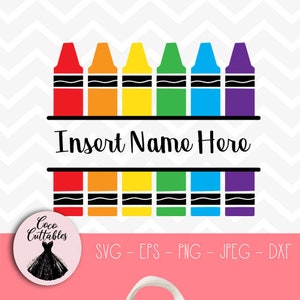 Teacher Monogram SVG Name Decal Svg Crayons Svg Crayons - Etsy