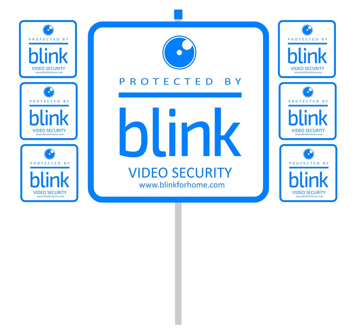 Blink security yard sign with 6 exterior application decals | Etsy