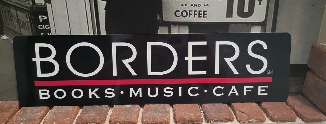 BORDERS Books Music Cafe Display Aluminum Sign 6" X 23" - Etsy