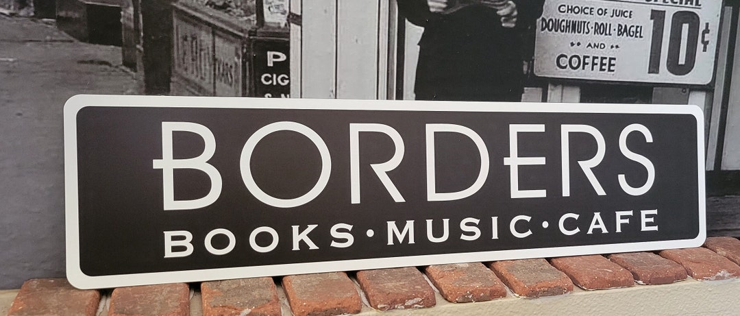 BORDERS Books Music Cafe Display Aluminum Sign 6 X 24 - Etsy