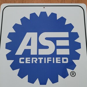 ASE Certified Mechanic 100% Aluminum Sign 12" X 18" - Etsy
