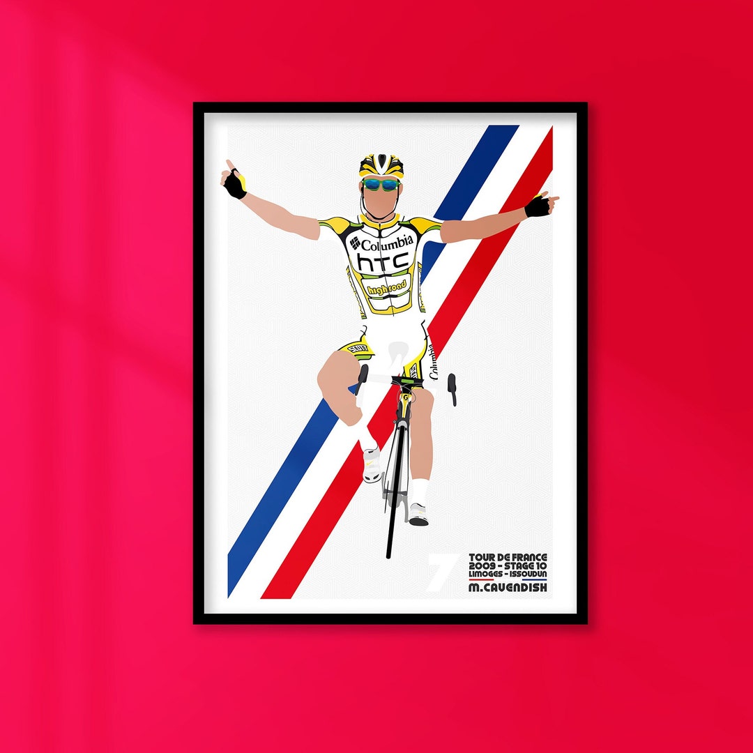 Mark Cavendish Tour De France 2009 Stage 10 Cycling Print Cycling Gifts ...
