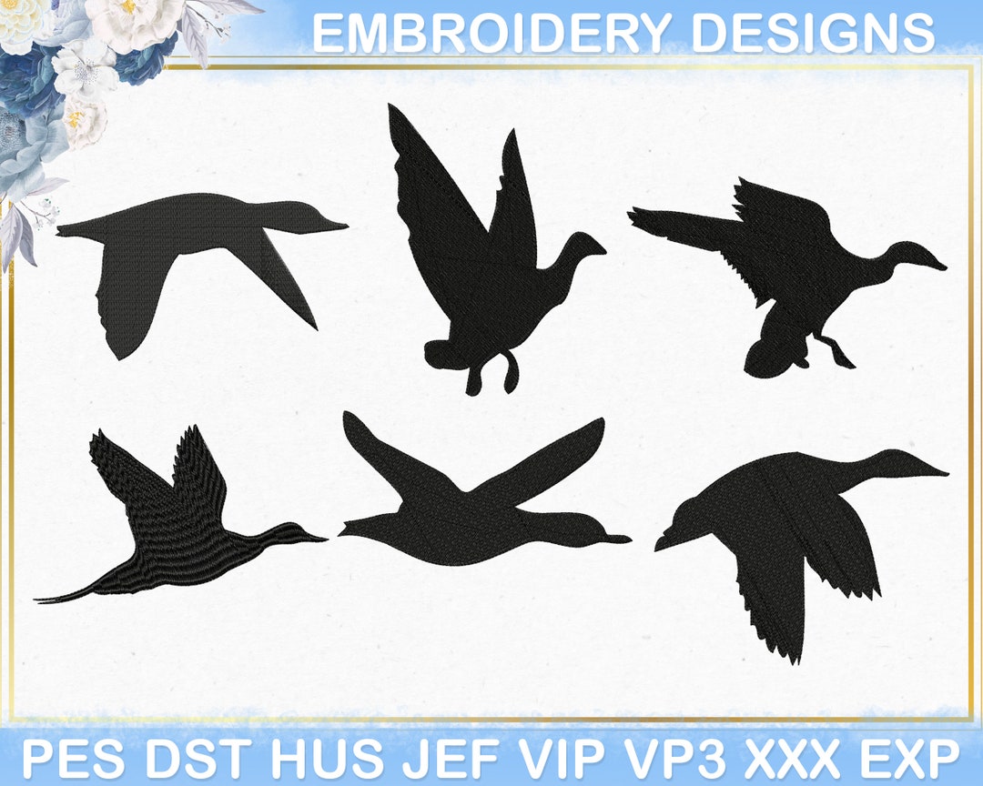 Duck Machine Embroidery Design, Mallard Duck Embroidery Design, Duck ...