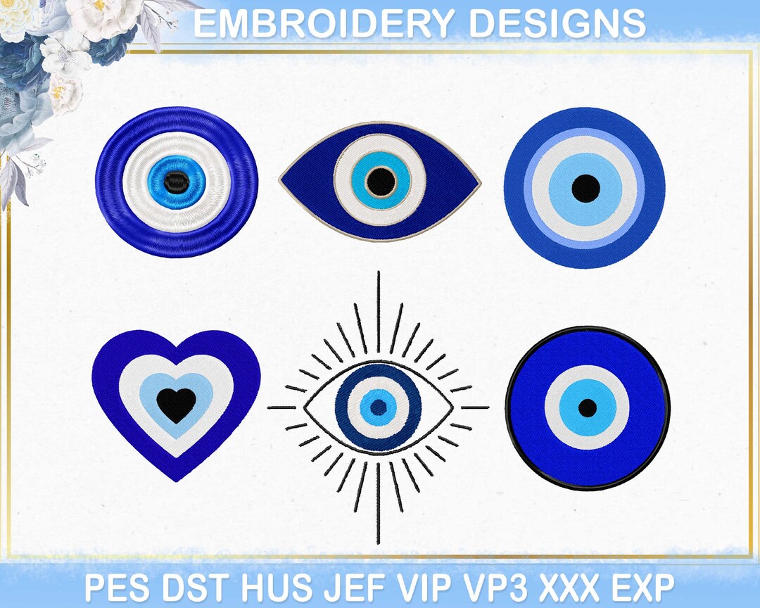 Evil Eye Machine Embroidery Design, Turkish Eye Evil Eye Protection ...