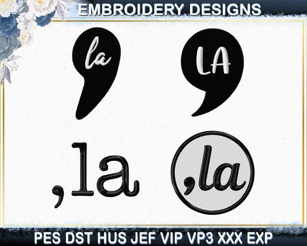 Comma La Machine Embroidery Design, Kamala Embroidery Dst Pes File - Etsy