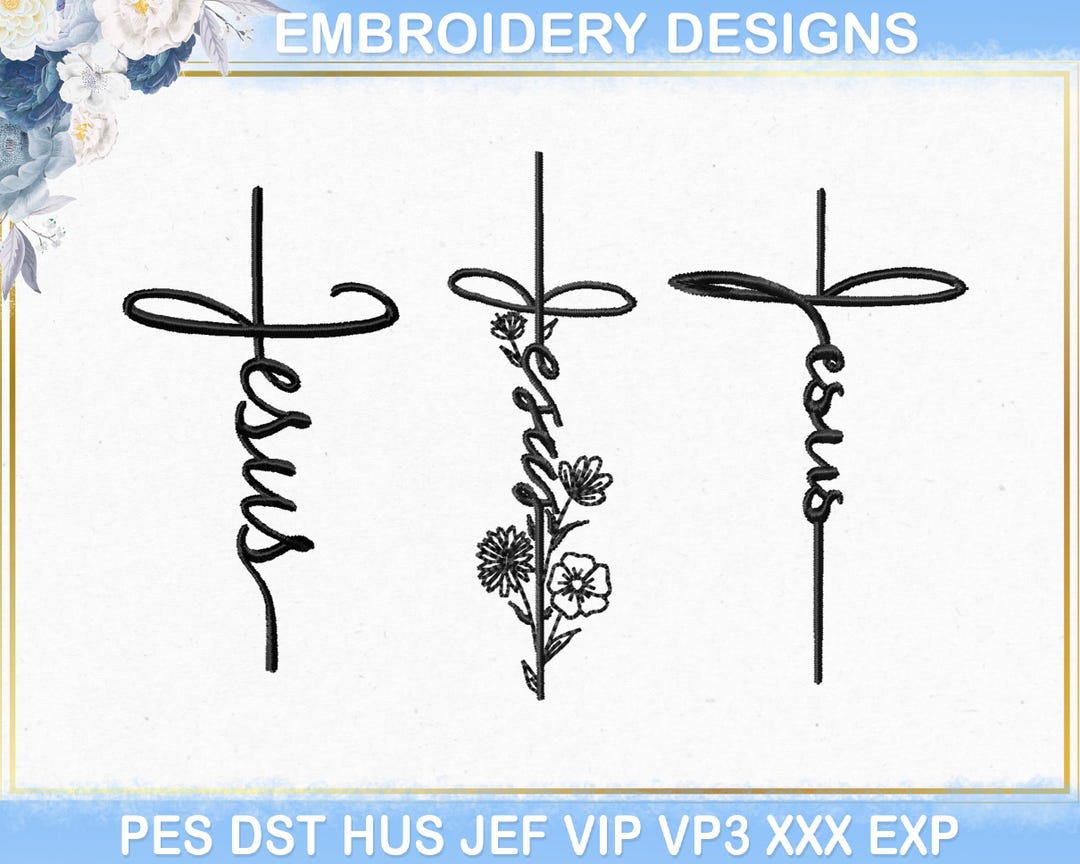 Jesus Cross Machine Embroidery Design, Christian Cross Jesus Christ ...
