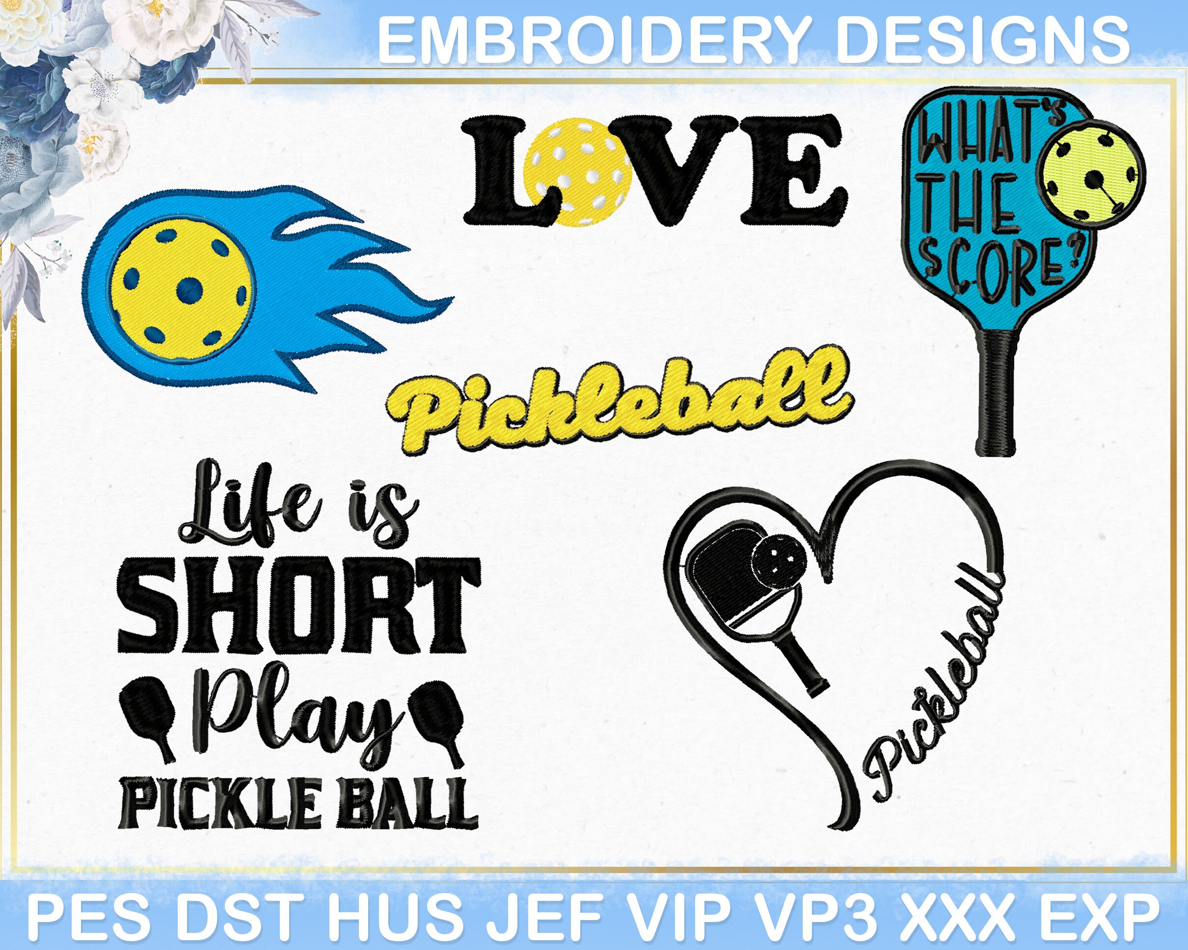Pickleball Embroidery Design, I Love Pickleball, Funny Player ...