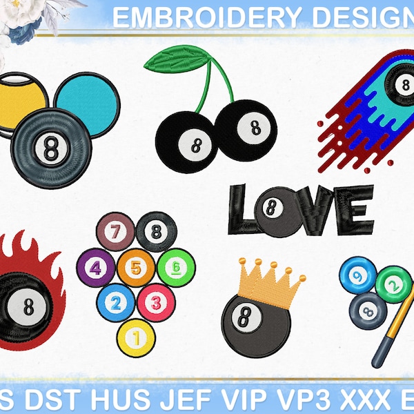 Billiard Embroidery - Etsy
