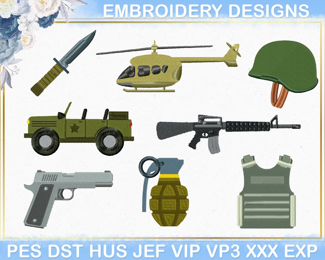 Army Machine Embroidery Design, Military Embroidery Design, Vehicle ...