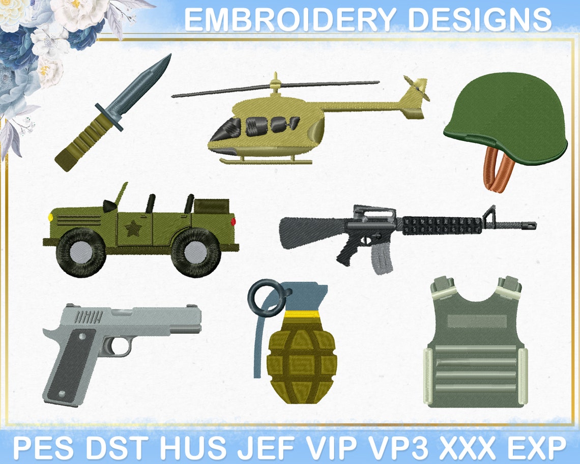 Army Machine Embroidery Design, Military Embroidery Design, Vehicle ...