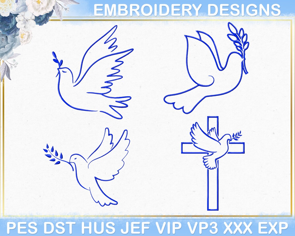 Dove Machine Embroidery Design, Peace Dove Machine Embroidery Design ...