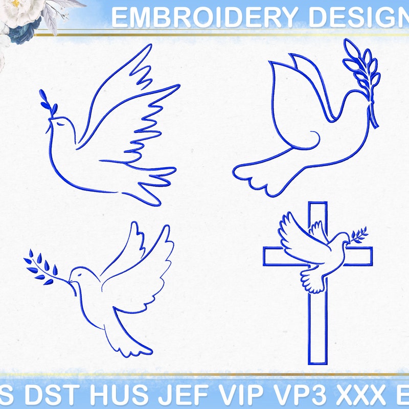 Dove Embroidery Design - Etsy