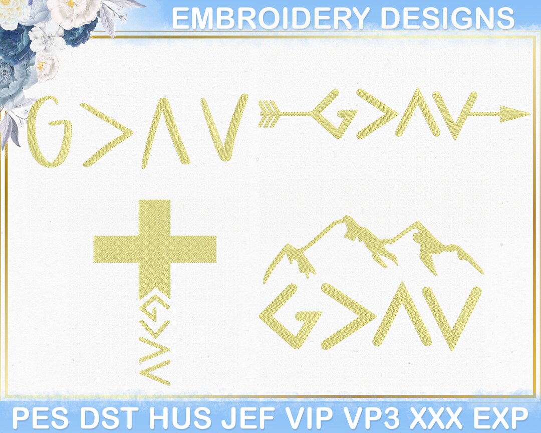 God is Greater Than the Highs and Lows Embroidery Design, God is ...